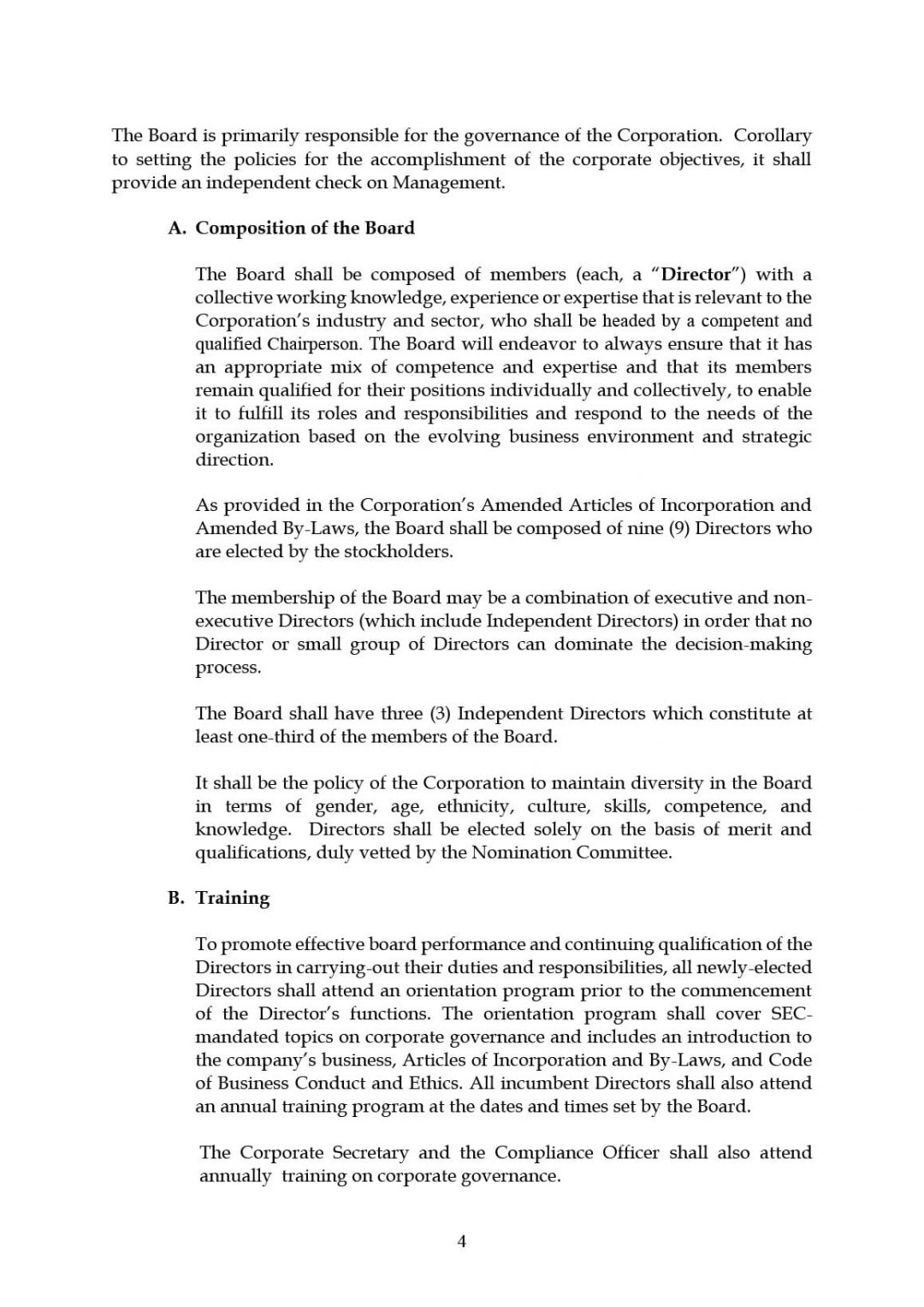 Third Amended Manual of Corporate Governance | iPe-Game Ventures Inc